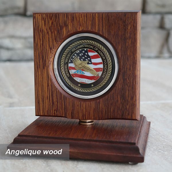 Rotating Single Coin Wooden Display - Coins for Anything, Inc.