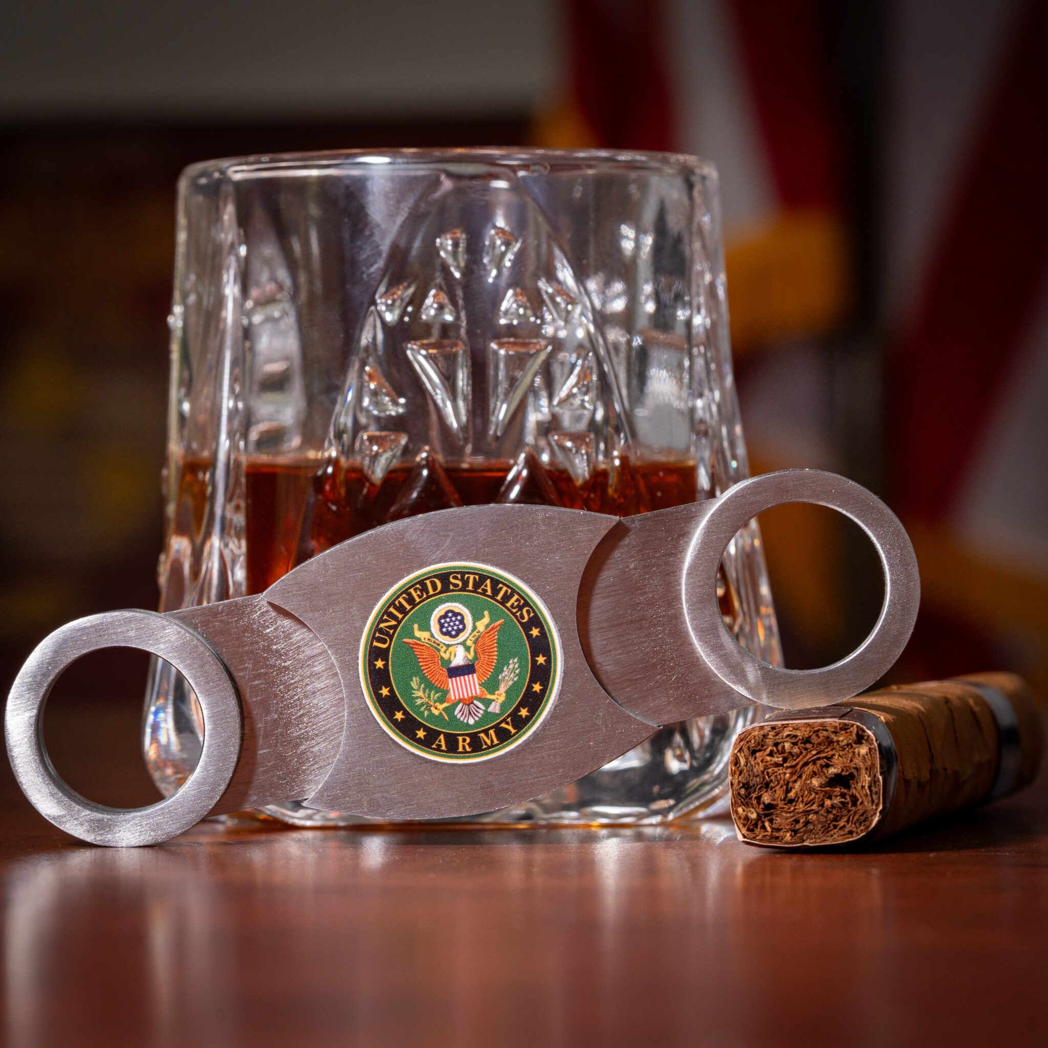 Army Cigar Cutter - Closed back design - Coins for Anything, Inc.